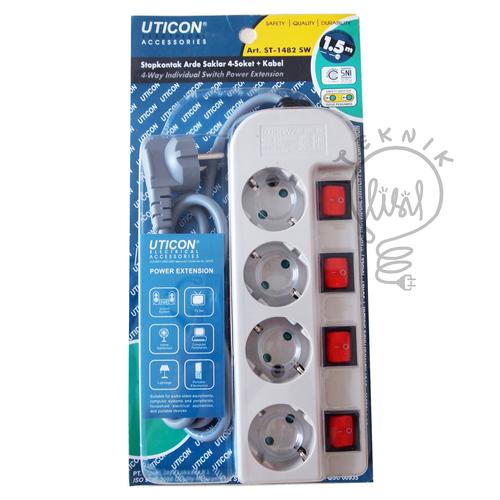 Jual STOP KONTAK UTICON 4 LUBANG DENGAN MULTI SAKLAR SXU0103409AA ...