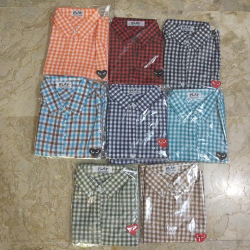 Jual Kemeja Unisex CDG PLAY Basic Shirts - Biru - Kota Surabaya ...