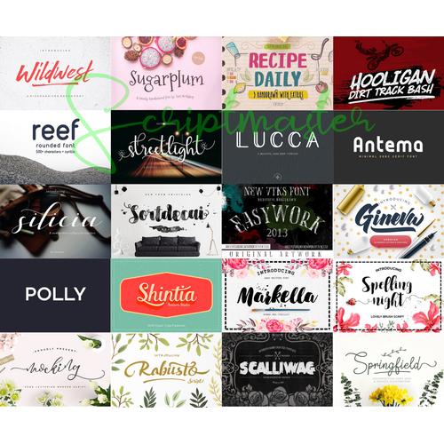 Jual Koleksi 20 Font Pack - Premium Fonts #2 - Kota Bandung - Script ...