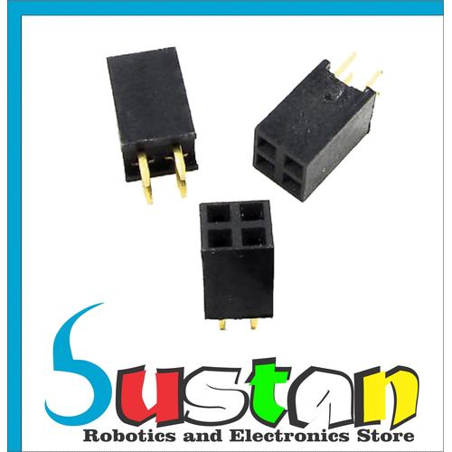 Jual 2.54mm Female Header Dual Row PCB Pin Header SMD/SMT 2x2 4 Pin ...