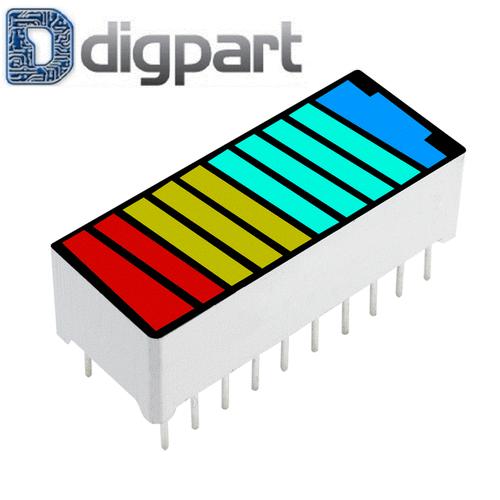 Jual Battery Level 10 Segment 4 Warna LED Bar Graph Power Display ...