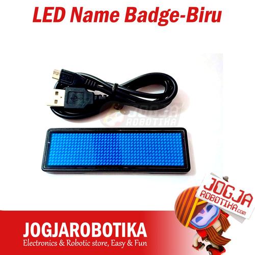 Jual LED Name Badge Papan Nama Name Tag LED Berjalan-Biru - Kab. Sleman ...