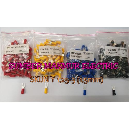 Jual Skun Y / Skun Garpu / Skun U 1,25-3 ( 1,5mm) - Biru - Jakarta ...