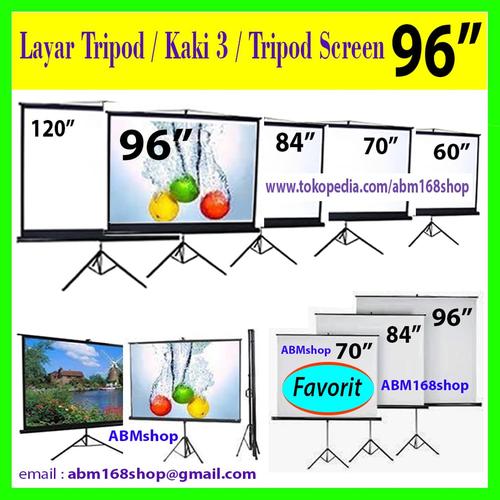Promo Layar 96" Tripod Screen Projector/ Layar Proyektor utk BenQ ...