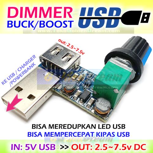 Jual Dimmer USB Buck Boost Step Up Down Lampu LED Motor DC Kipas Fan ...