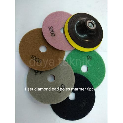 Jual 1 SET DIAMOND PAD 6PC - PAD POLES MARMER DAN GRANITE 4" - Jakarta ...