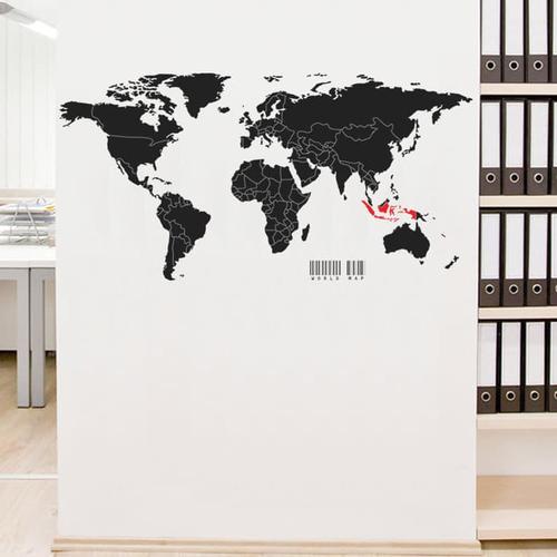 Jual Wall Cutting Sticker World Map Peta Dunia Stiker Dinding Rumah ...