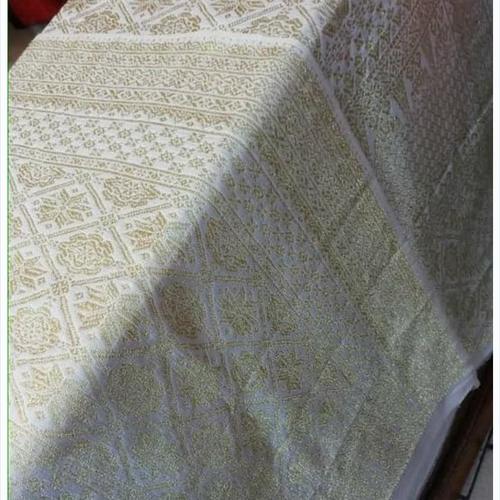 Jual Songket Tenun Sutra Asli Palembang motif Lepus putih gold - Kota ...