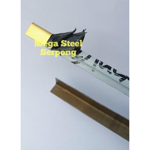 Jual List lis Siku Mirror Stainless Steel Gold uk. 3 x 3 cm - Kota ...