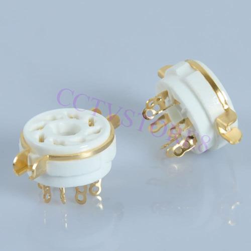 Jual Tube socket 8-pin octal chassis-mount 27mm gold for 6SN7 EL34 KT88 ...