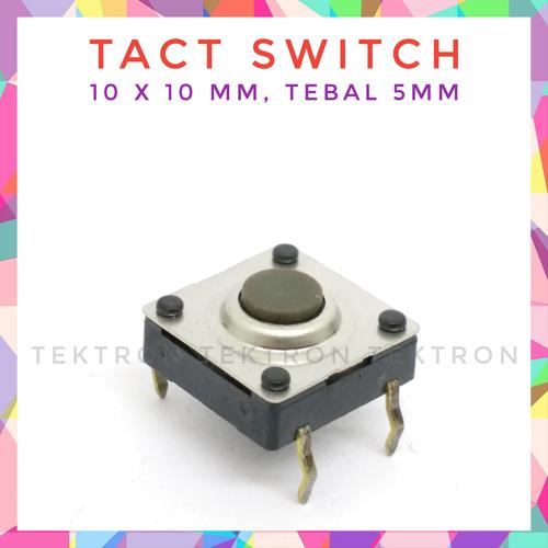 Jual 10mm Tact Switch, 10x10mm, tebal 5mm, tactile push on button, 1cm ...