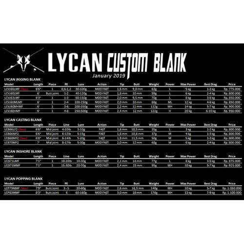 Jual Joran Mancing-Lycan Jigging Blank Rod PE 1-2 - Kota Bekasi - MAY ...