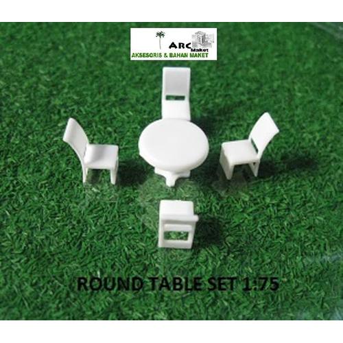Jual MINIATUR ROUND TABLE SET SKALA 1:75~100 MAKET DESAIN INTERIOR ...