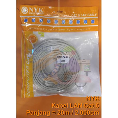 Jual NYK 20m Kabel LAN PREMIUM UTP RJ45 RJ-45 CAT 6 LANSUNG PAKAI ORI ...