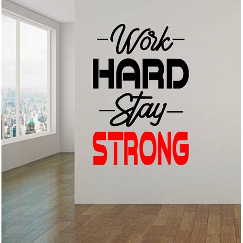 Jual Stiker Dinding Rumah Cafe Office Wall Sticker Work Hard Stay ...