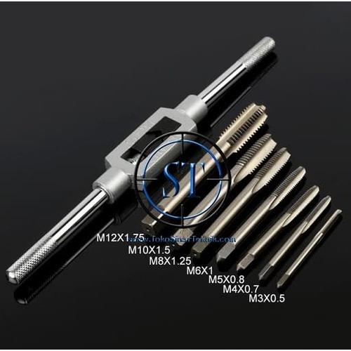 Jual Hand Tapping Drill Wrench + Mata M3-M12 Alat Kunci kecepatan ...