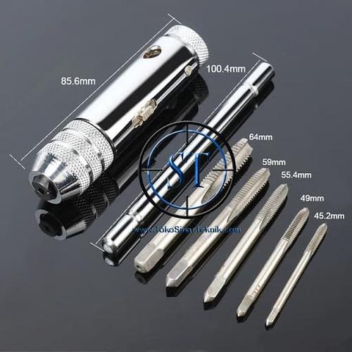 Jual Hand Tapping TITANIUM + Mata M3 M4 M5 M6 M8 Pembuat Lubang Baut ...
