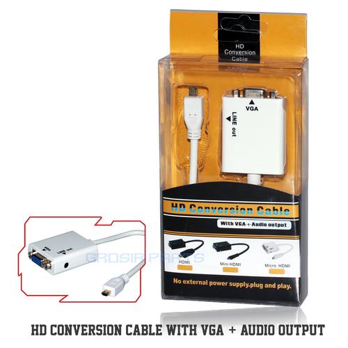 Jual HD Conversion Cable Micro HDMI to VGA with Audio Output - Kab ...