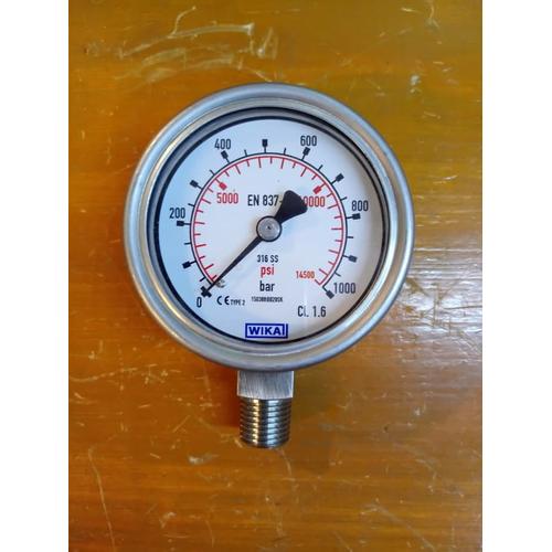Jual WIKA Pressure Gauge / Manometer Range 1000 bar 2nd scale psi ...