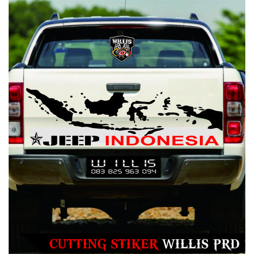 Jual Stiker Sticker body Mobil Jeep peta indonesia Cutting Sticker ...