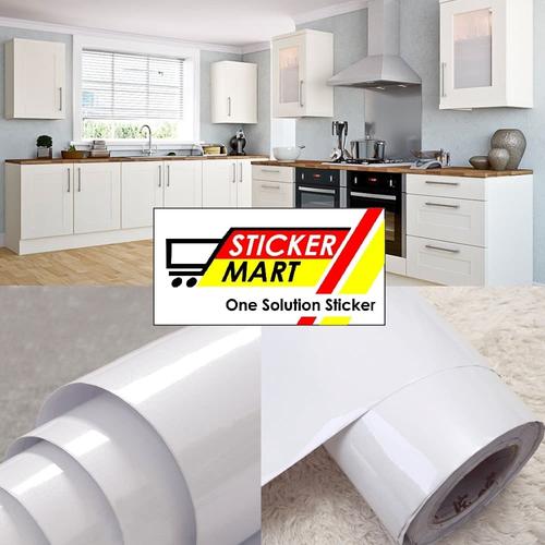 Jual Sticker Vinyl utk Lemari meja warna putih glossy - 60cm x 10meter ...