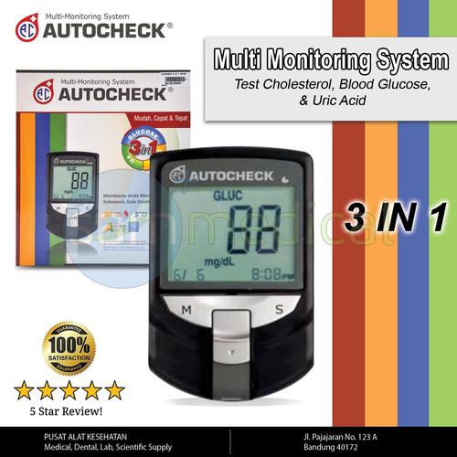 Jual Alat Autocheck GCU 3 in 1 gula darah kolesterol asam urat - Kota ...