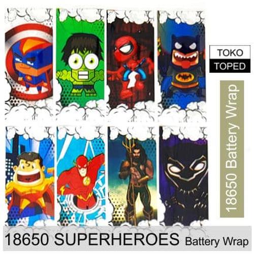 Jual 18650 SuperHeroes Battery Wrap | batere baterai batre wraps super ...