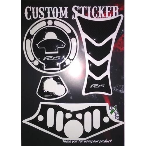 Jual Stiker Yamaha R15 New V3 lengkap hitam carbon segitiga tutup ...