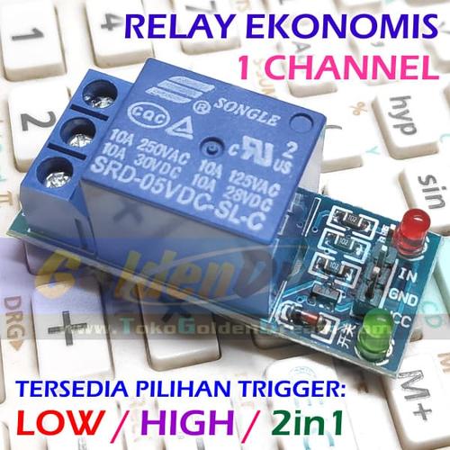 Jual ECO Relay 5v 1 Channel 250VAC 30VDC 10A Arduino Low High Level ...
