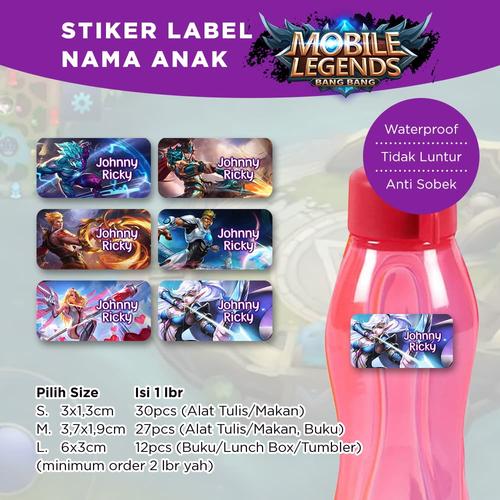 Jual Stiker Label Nama Anak / Label Nama - MOBILE LEGENDS - Kota ...