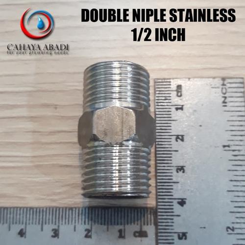 Jual GROSIR - DOBEL NEPEL STAINLESS- 1/2 X 1/2 INCH - DOUBLE NIPLE ...