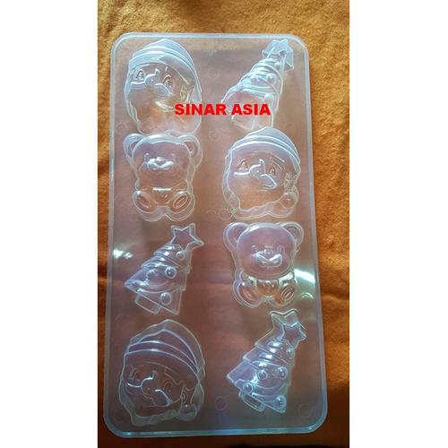 Jual Cetakan Coklat Puding Agar Jelly Natal Santa Beruang Pohon Cemara ...