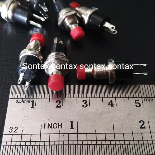 Jual push on mini switch saklar tekan tombol warna merah besi taiwan ...