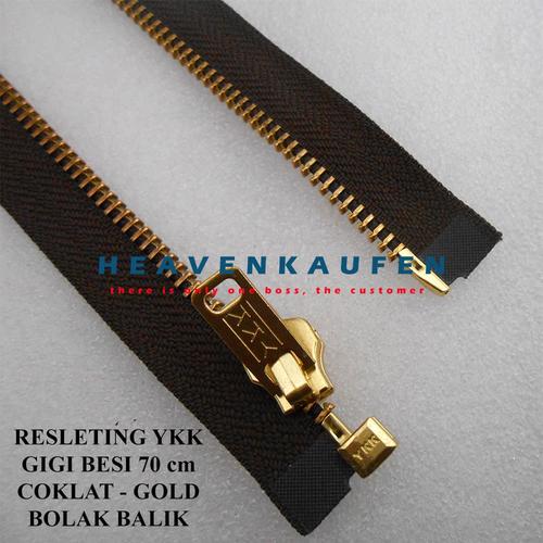 Jual Resleting Zipper Jaket YKK Gigi Besi 70 cm Coklat - Gold Bolak Balik - Kota Malang - Heaven ...