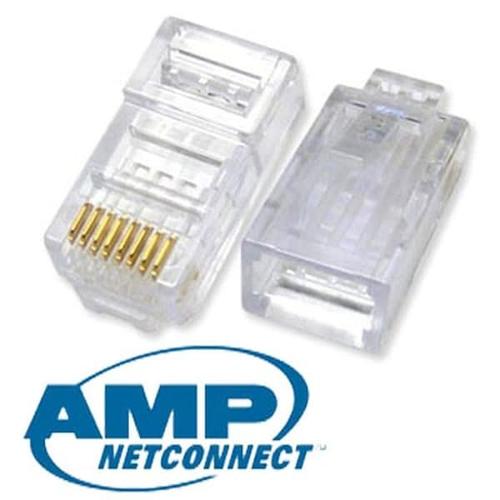 Jual Connector Konektor RJ45 AMP Original Kepala Jack PIN UTP RJ 45 RJ ...