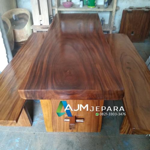 Jual Meja trembesi solid tanpa sambung.meja makan minimalis modern ...