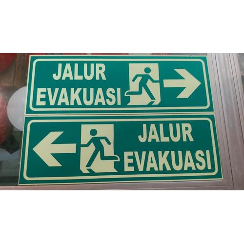 Jual SIGN AKRILIK JALUR EVAKUASI SIGN / RAMBU GLOW IN THE DARK 30X10 ...