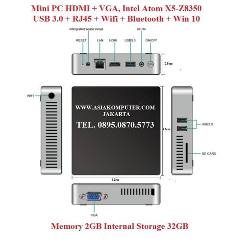Jual Mini PC Intel Atom X5 Z8350 Win10 Wintel NUC MiniPC 2/32GB Z83V ...