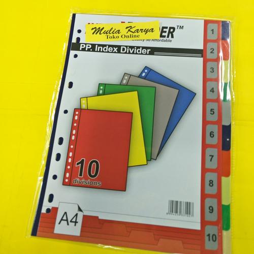 Jual INDEX DIVIDER A4 10 WARNA PP Plastik Pembatas File - Jakarta Utara ...