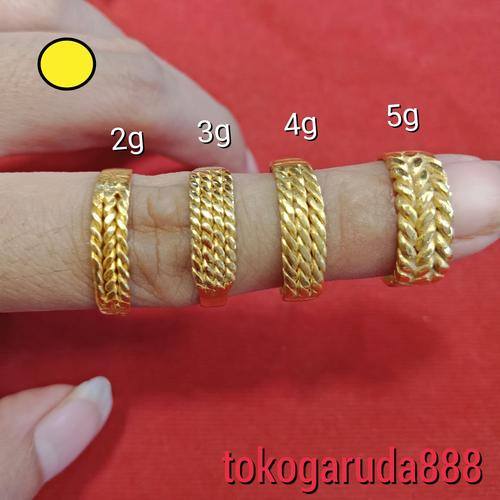 Jual 24K Cincin emas asli london dan london murni model bedage - 2gr ...