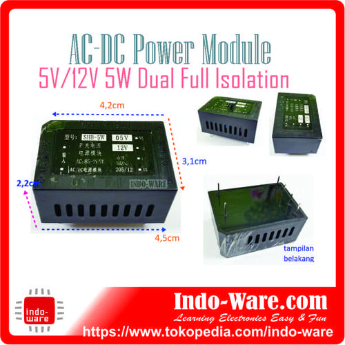 Jual AC-DC Power Module 5V/12V 5W Dual Full Isolation - Kota Semarang ...
