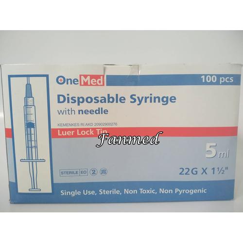 Jual Disposable Syringe With Needle One Med 5cc Onemed 5 ml Satuan ...