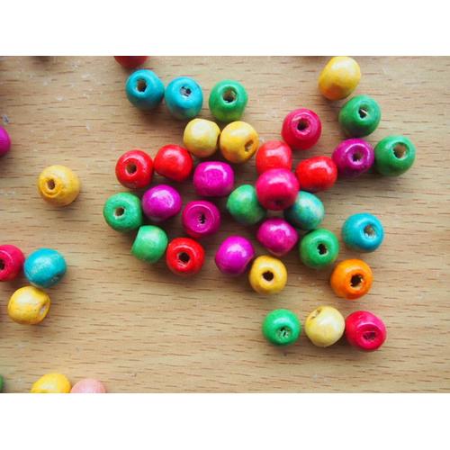 Jual Mote Kayu Warna Warni Bulat 6mm - Manik Kayu - Monte Kayu Anak ...