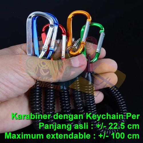 Jual JN 100cm Karabiner Carabiner Spiral Keychain Aluminium Panjang ...