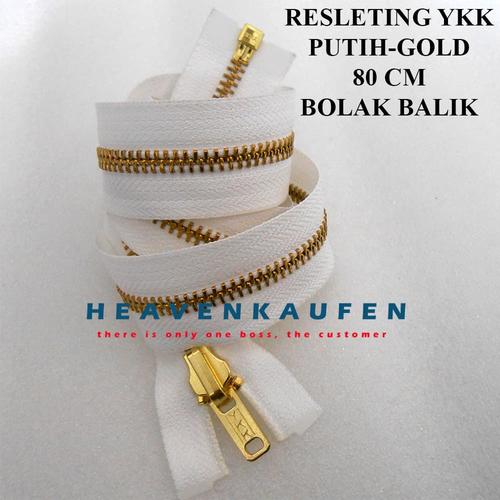 Jual Resleting Zipper Jaket YKK 80 cm Gigi Besi Putih Gold Bolak Balik - Kota Malang - Heaven ...