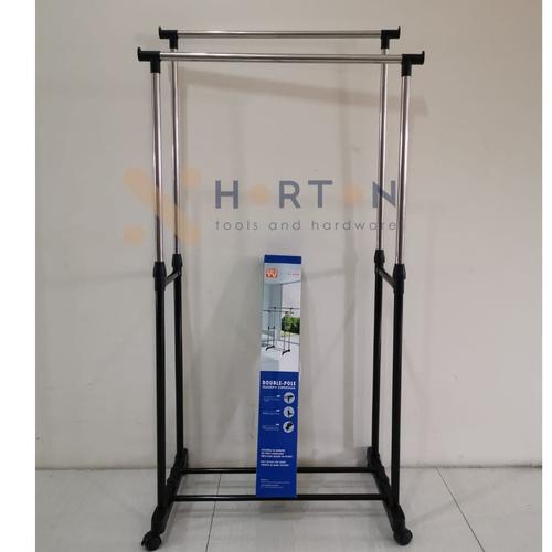 Jual Gantungan Baju -- Rak Gantung serbaguna Double Pole / Stand Hanger ...