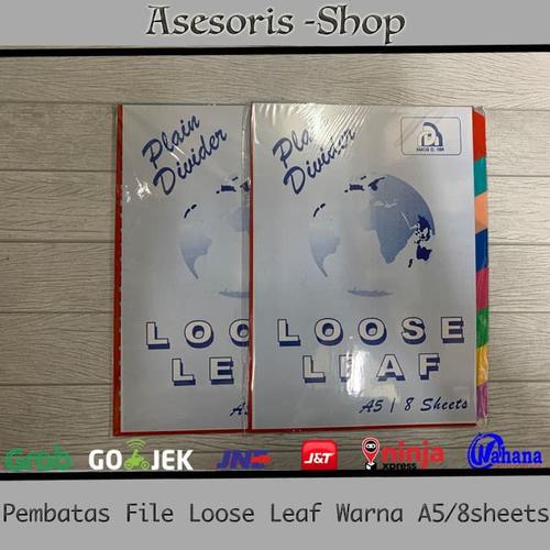 Jual Pembatas Kertas File Warna Divider Loose Leaf ukuran A5 /8Sheets ...
