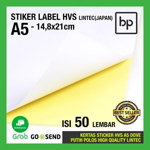 Jual A5 [TULIS/PRINT]KERTAS STIKER STICKER HVS DOVE DOFT PUTIH POLOS ...