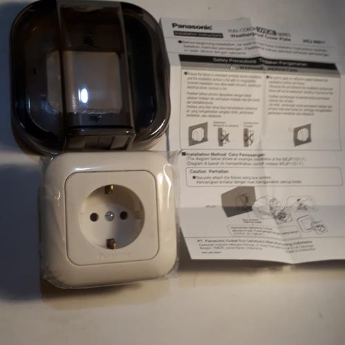 Jual Stop kontak merek Panasonic berikut cover weatherproof plate ...