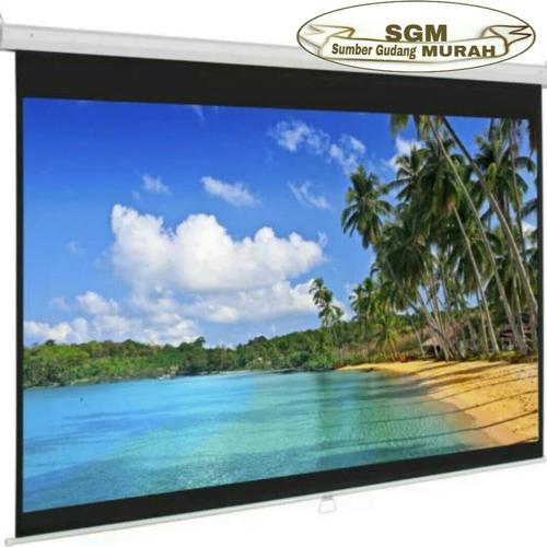 Jual LAYAR PROYEKTOR/SCREEN PROYEKTOR 70 INCH MANUAL BRITE - Jakarta ...